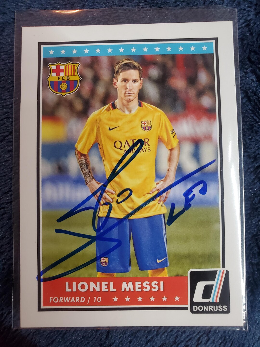 Lionel Messi Authentic Hand Signed 2015 Donruss Card Autographed Soccer ...