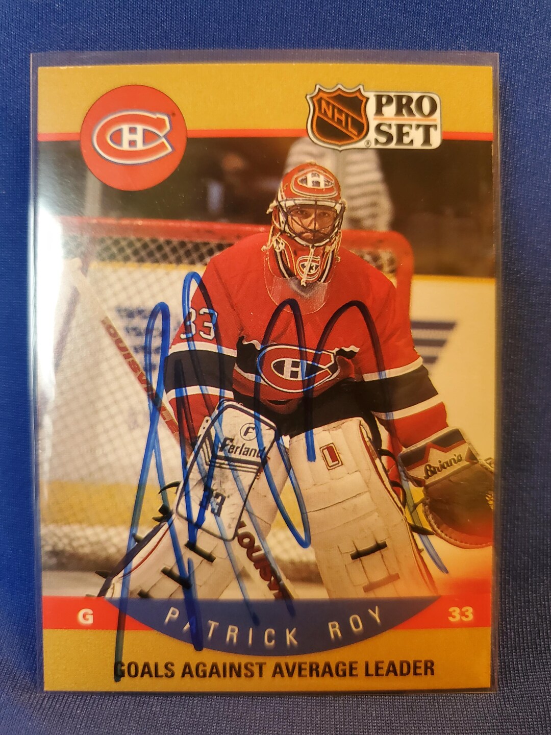 Patrick Roy Signed 1990 Pro Set Hockey Card Montreal Canadians Hall of ...