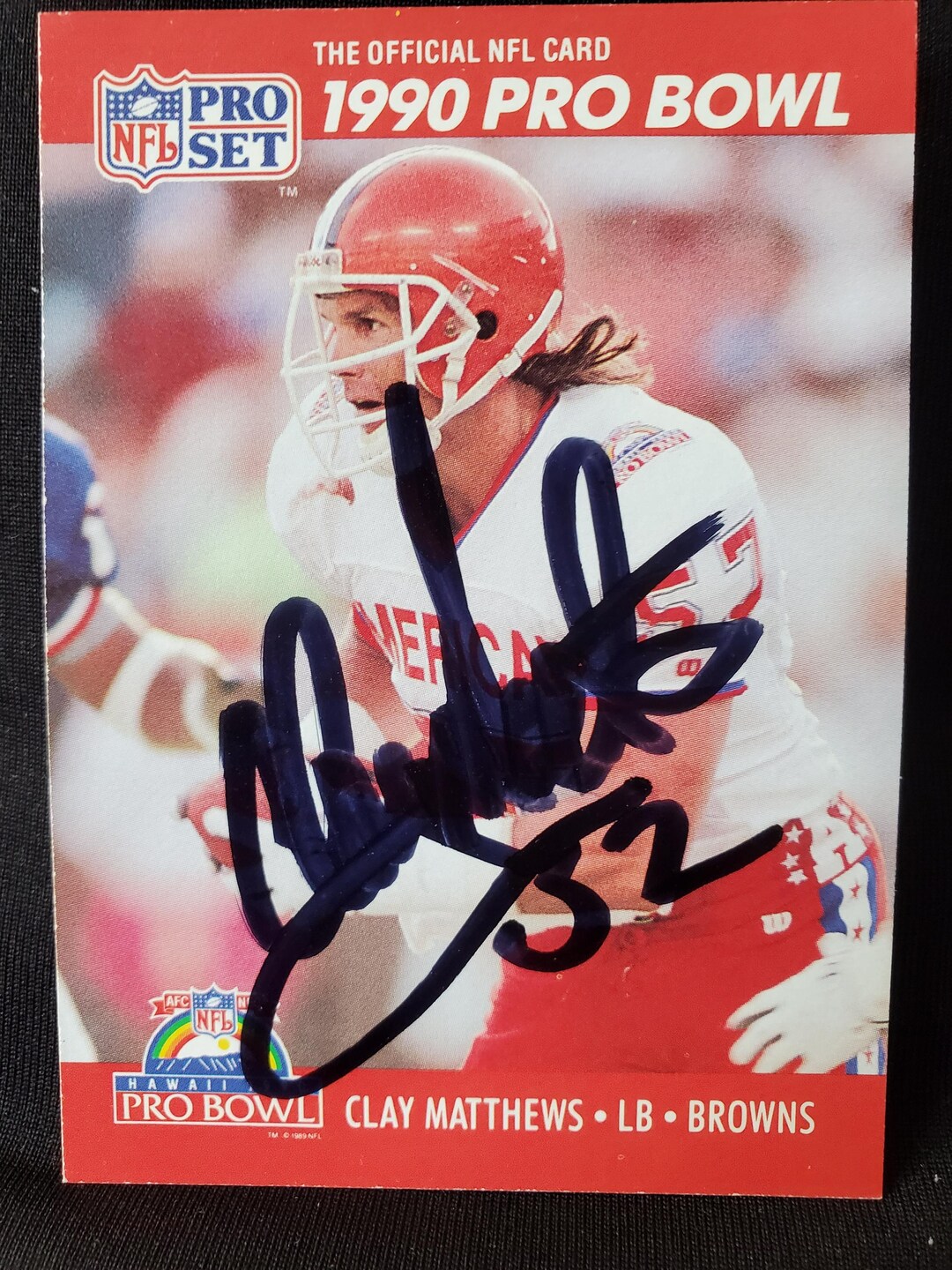 Clay Matthews Authentic Hand Signed 1990 Pro Set Card Autographed HOF ...