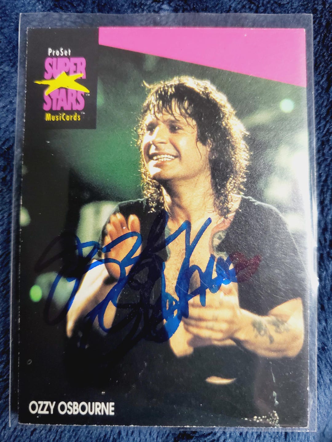 Ozzy Osbourne Authentic Hand Signed 1990s Pro Set Super Stars Music ...