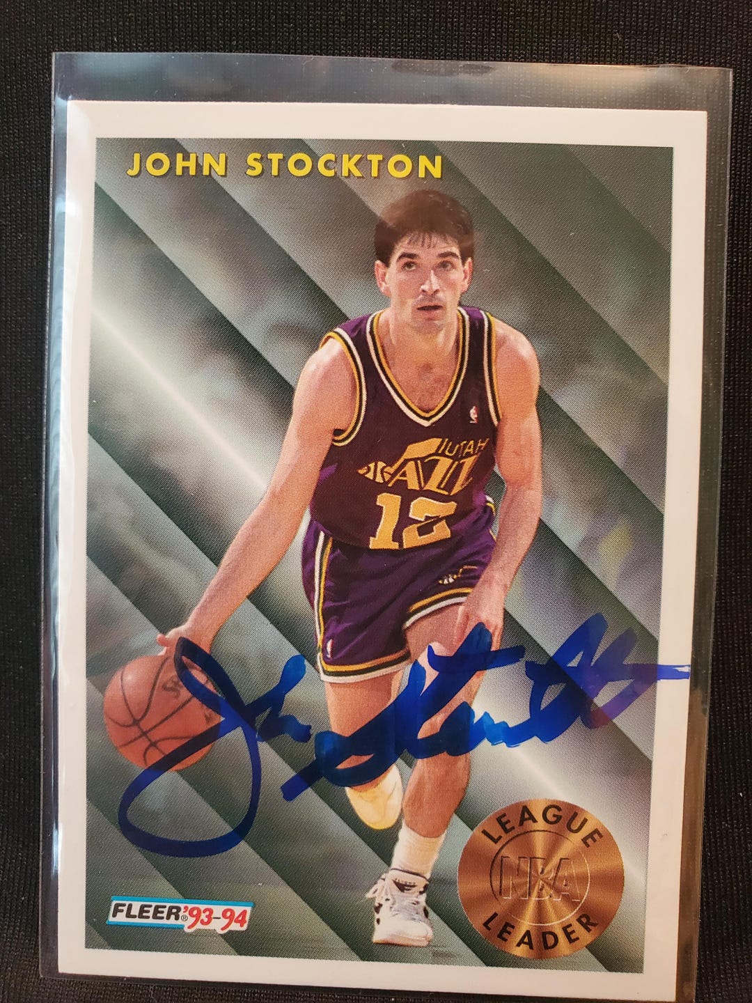 John Stockton Authentic Hand Signed 1993 Fleer Basketball Card ...