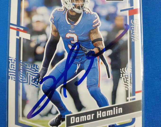 Damar Hamlin Authentic Hand Signed 2023 Donruss Rookie Football Card ...