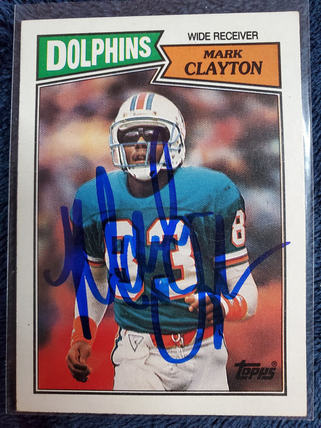 Mark Clayton Authentic Hand Signed 1987 Topps Football Card Autographed ...