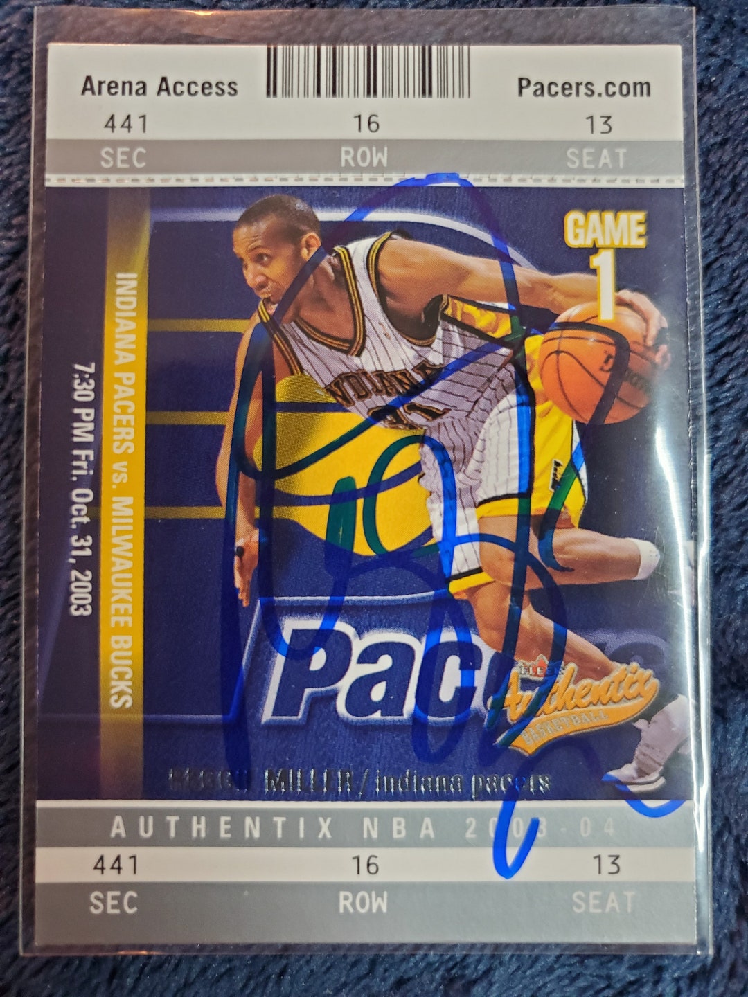 Reggie Miller Authentic Hand Signed 2003 Fleer Flair Basketball Card ...