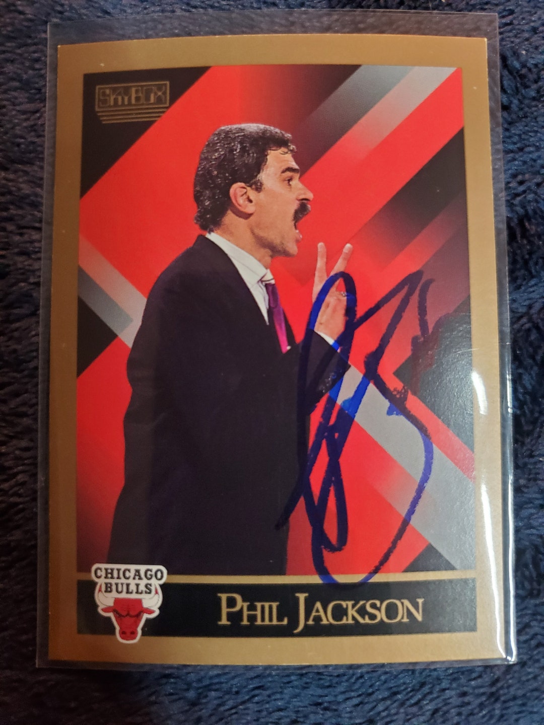 Phil Jackson Authentic Hand Signed 1990 Skybox Basketball Card ...