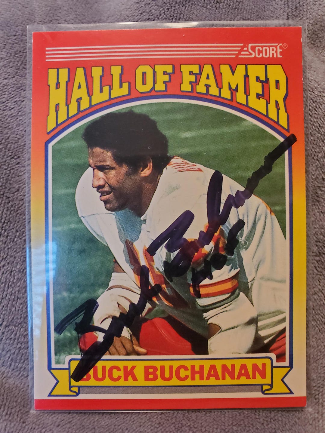 Buck Buchanan Authentic Hand Signed 1990 Score Card Autographed HOF Pro ...
