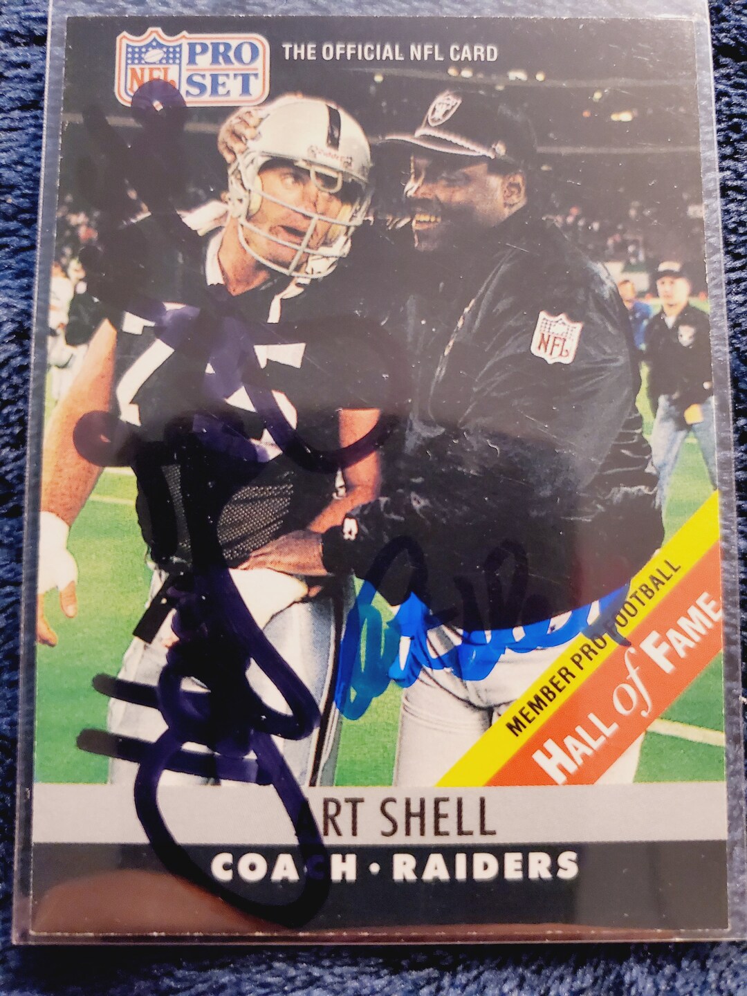 Howie Long & Art Shell Signed 1990 Pro Set Card Autographed HOF Very ...