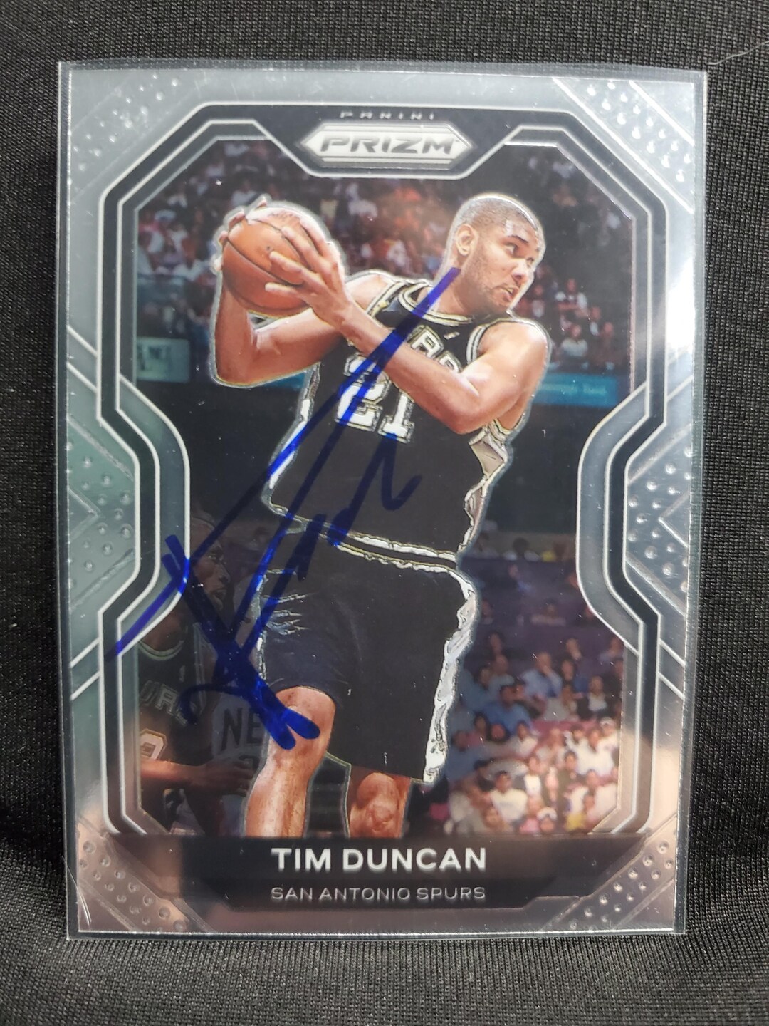 Tim Duncan Authentic Hand Signed 2020 Prizm Basketball Card Autographed ...