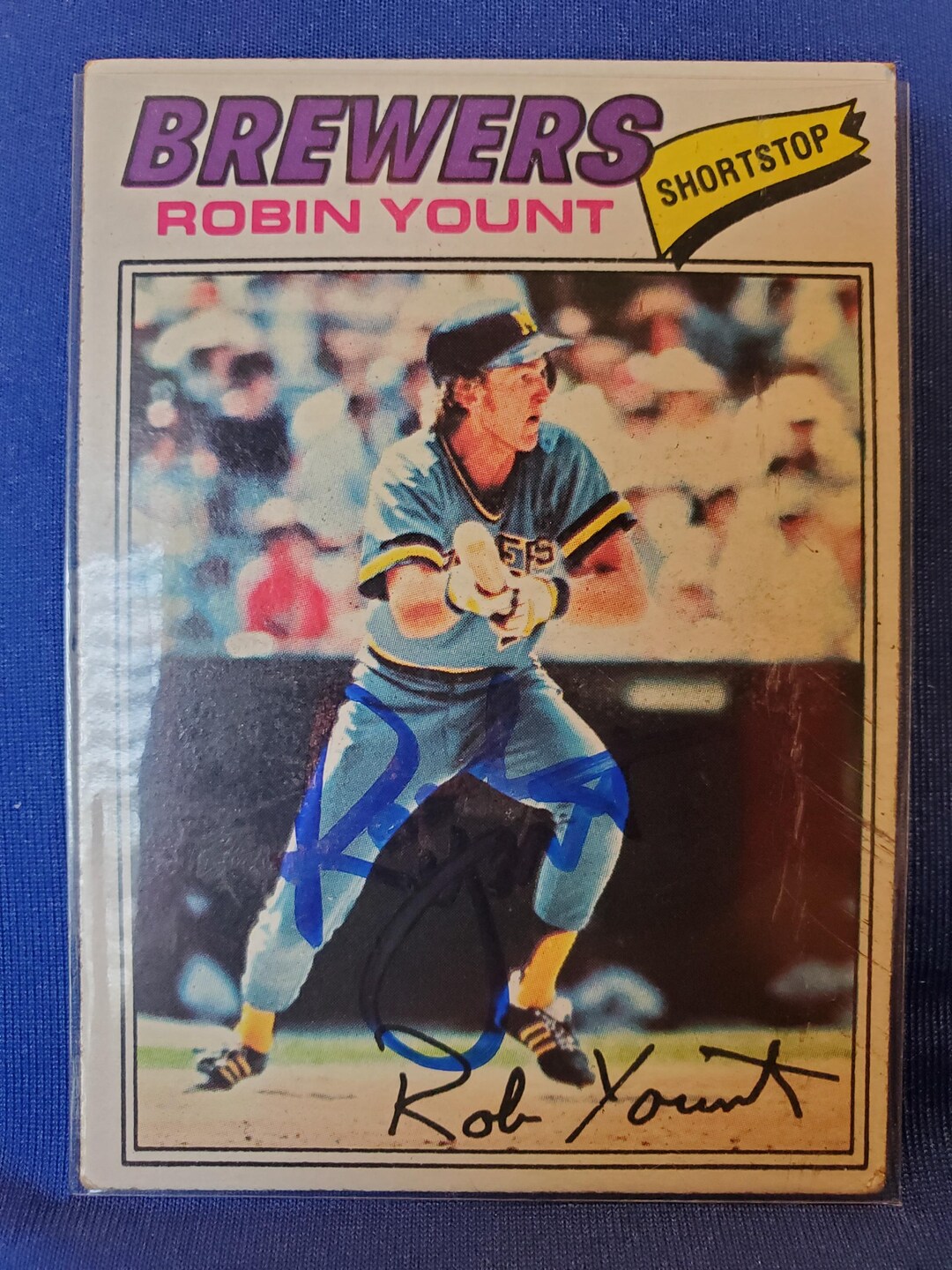Robin Yount Authentic Hand Signed 1977 Topps Baseball Card HOF ...