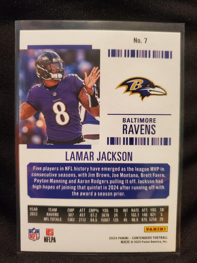 Lamar Jackson Authentic Hand Signed Panini Football Card Autographed ...