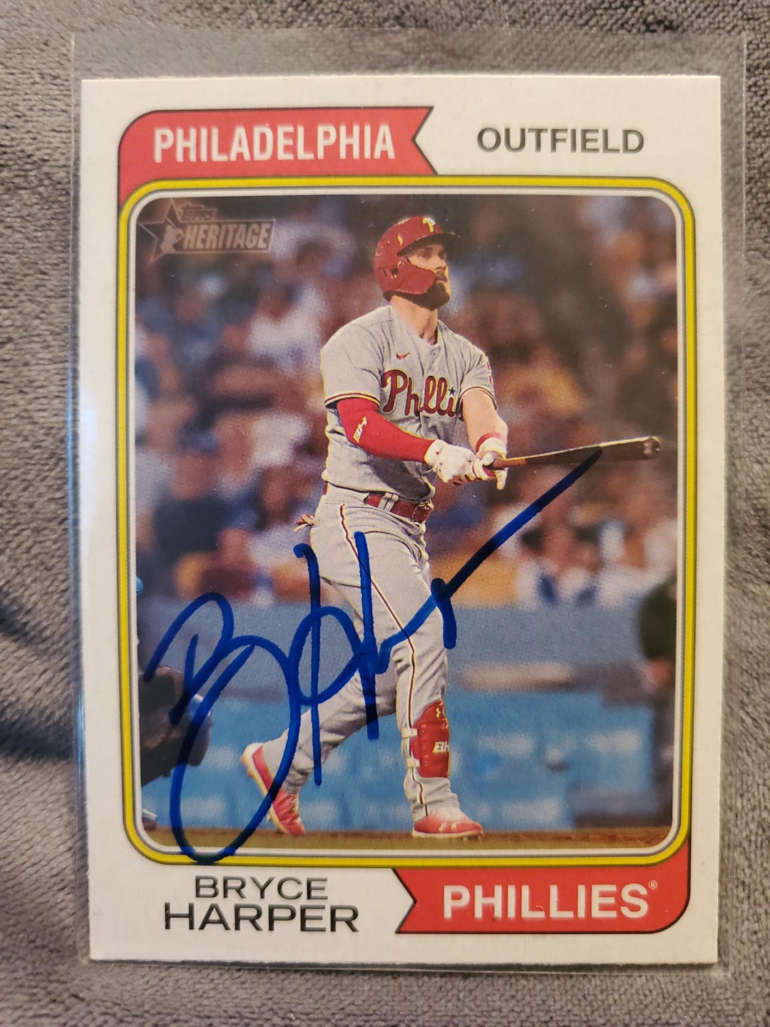 Bryce Harper Authentic Hand Signed Topps Baseball Card Autographed ...