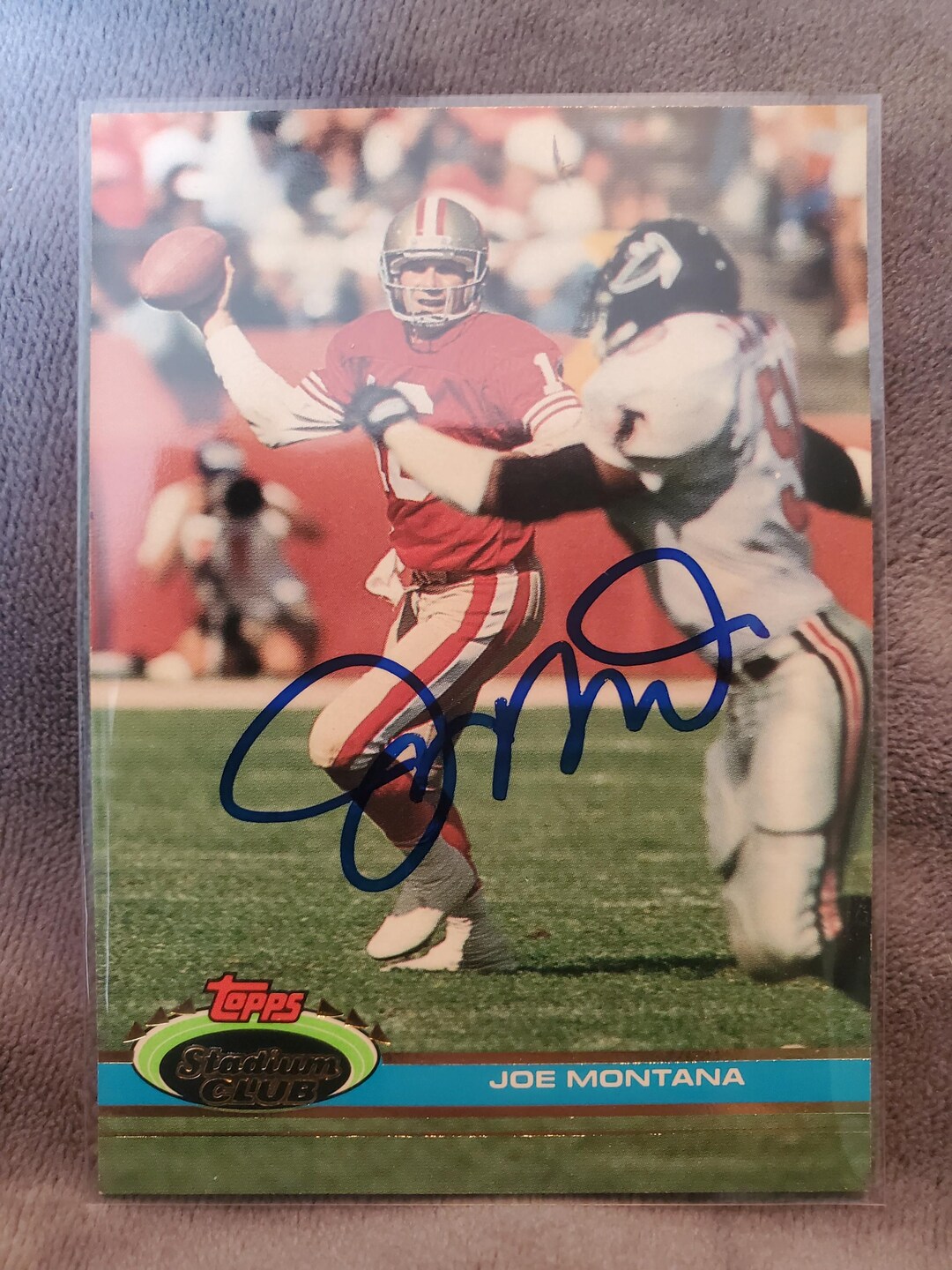 Joe Montana Authentic Hand Signed 1991 Topps Card Autographed HOF ...