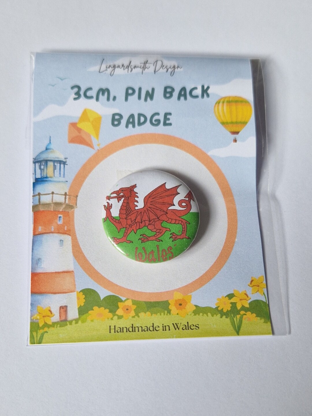 Welsh Dragon Flag Badge Buttons Large 58mm Small 32mm Pin Back ...