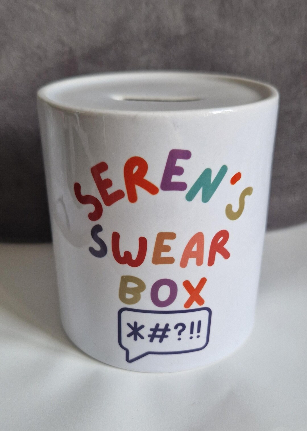 Personalised Swear Box Jar Savings Money Box Ceramic Gift for Friend or ...
