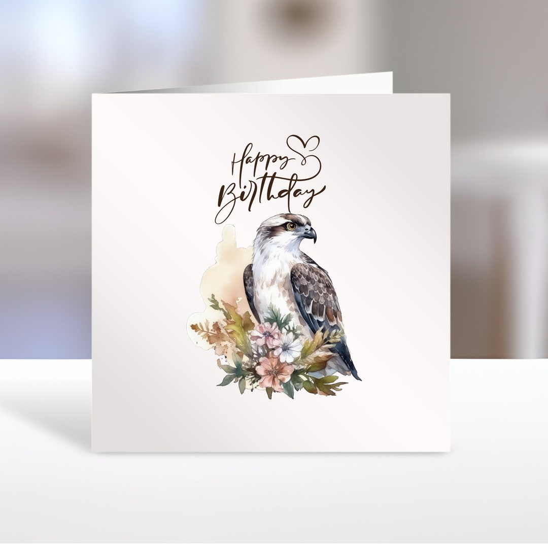 OSPREY Birthday Card 6 X 6 Inch Birthday With Envelope. Beautiful Water ...