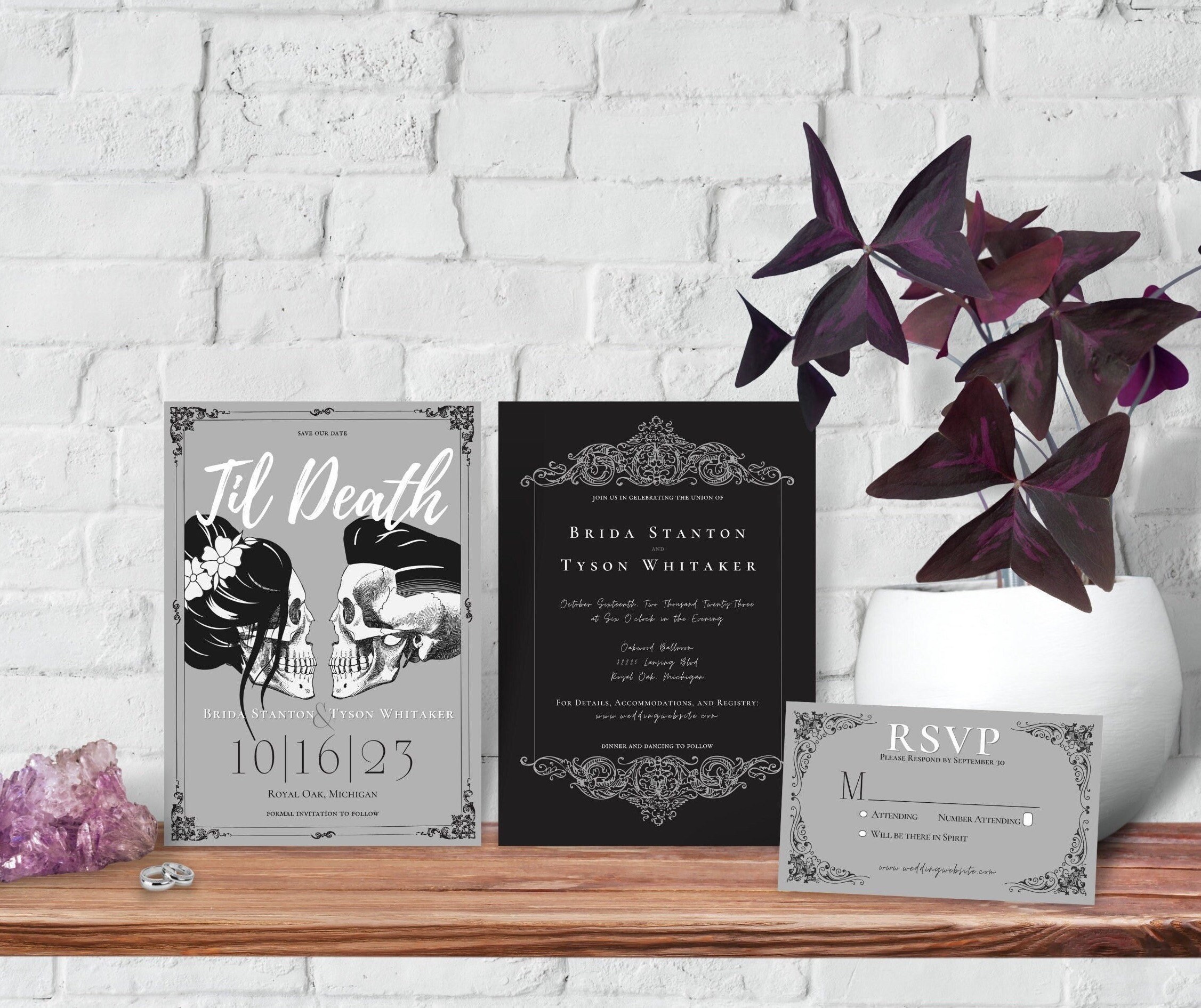 Til Death Wedding Invitation Template Set Gothic Wedding - Etsy