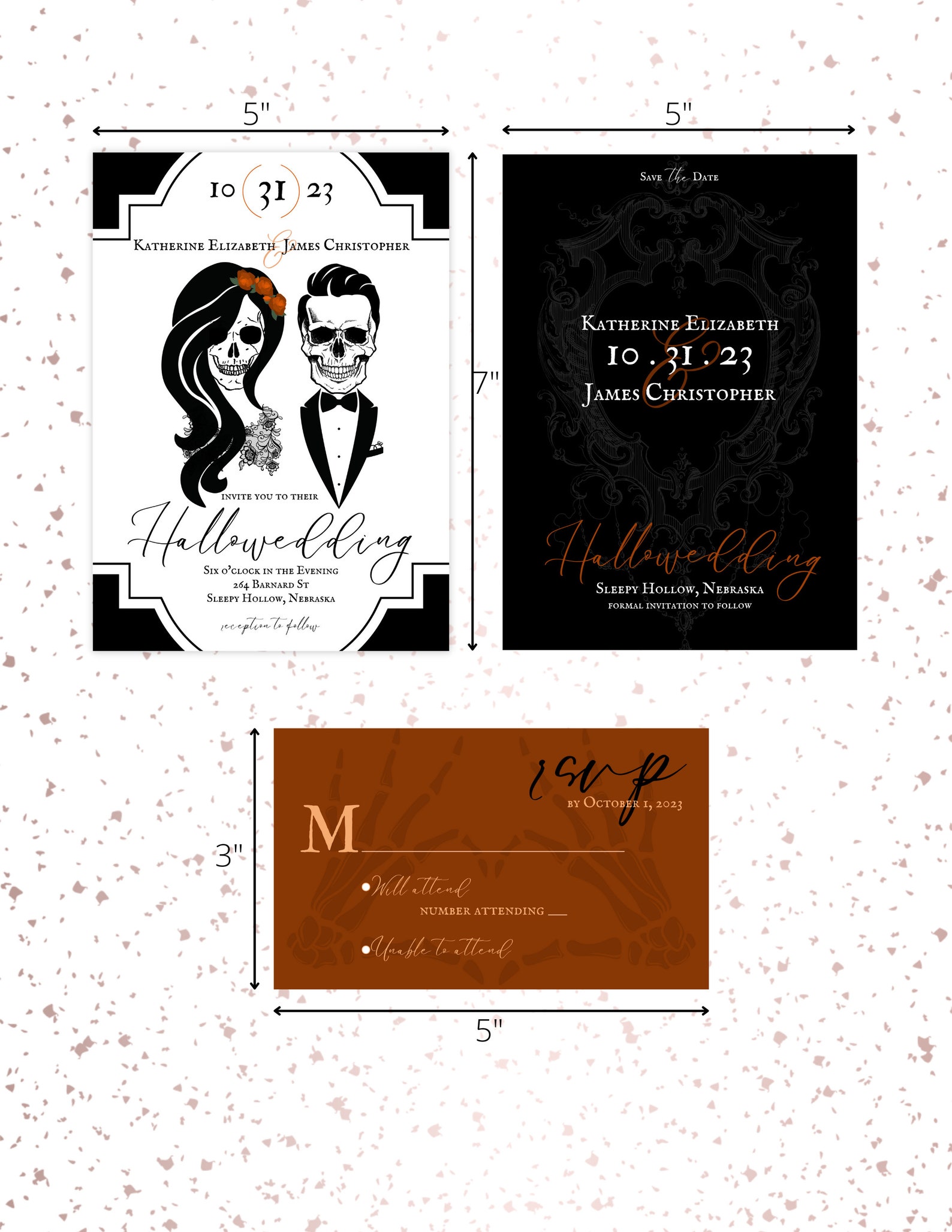 Hallowedding Invitation Set Halloween Themed Wedding - Etsy