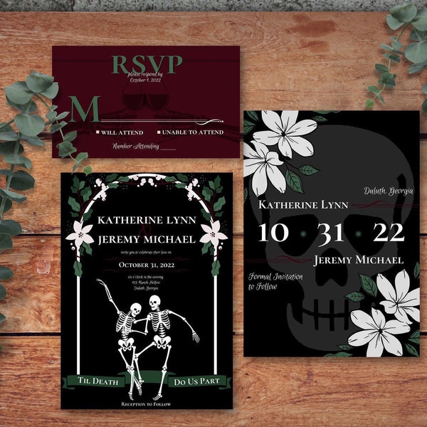 Skull Invite - Etsy