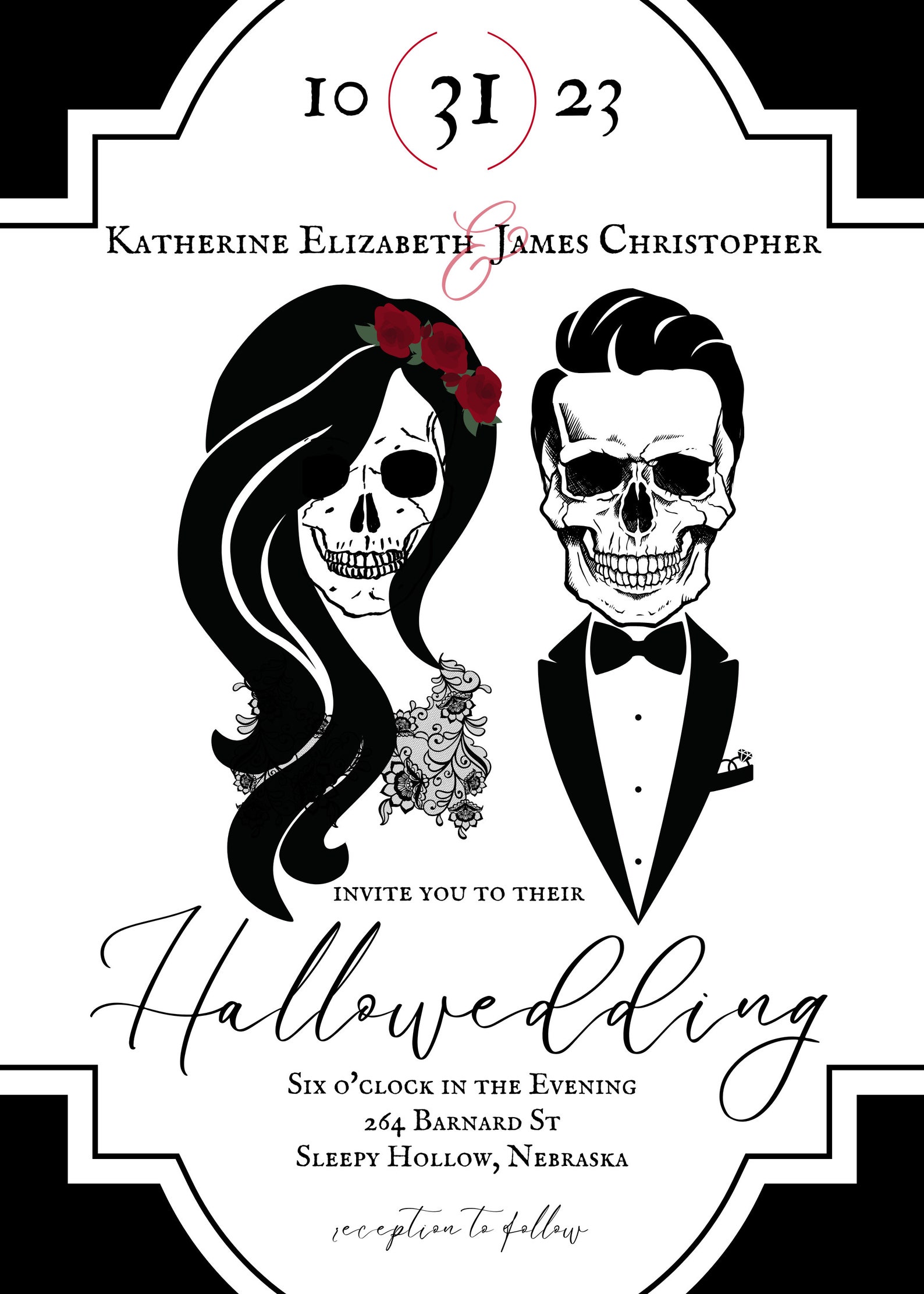 Hallowedding Invitation Set Halloween Themed Wedding - Etsy