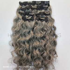 Raw Indian Grey Clip-in Hair – 100–120g Volumizing Human Hair Extensions Straight|wavy|curly - Etsy