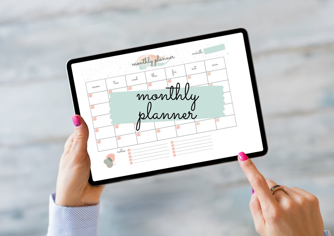 A4 Landscape - Monthly Planner and Journal Sheet - Digital and ...