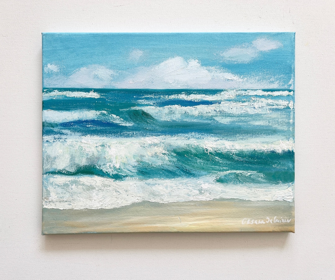 Windy Sea, Original Oil Painting, Seascape, Abstract, Modern Art, Wall ...