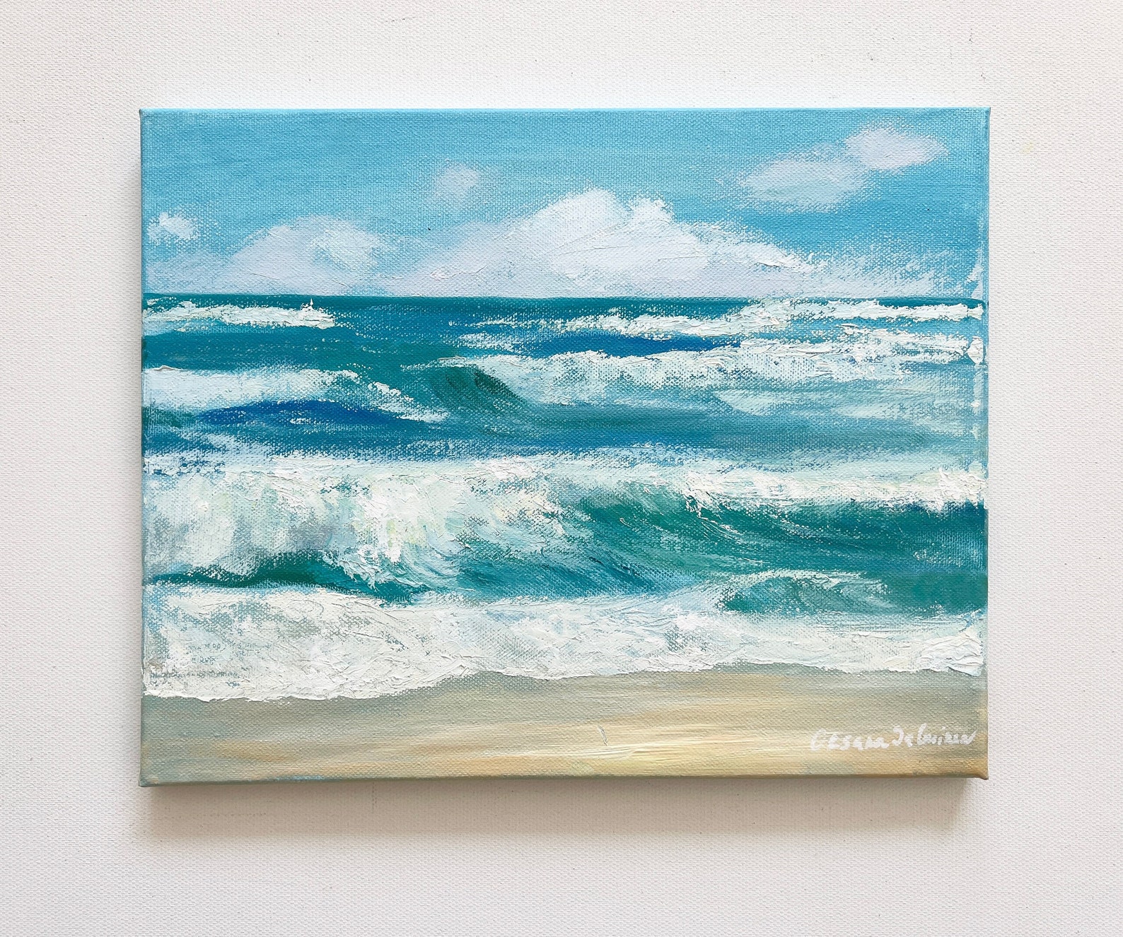 Windy Sea, Original Oil Painting, Seascape, Abstract, Modern Art, Wall ...