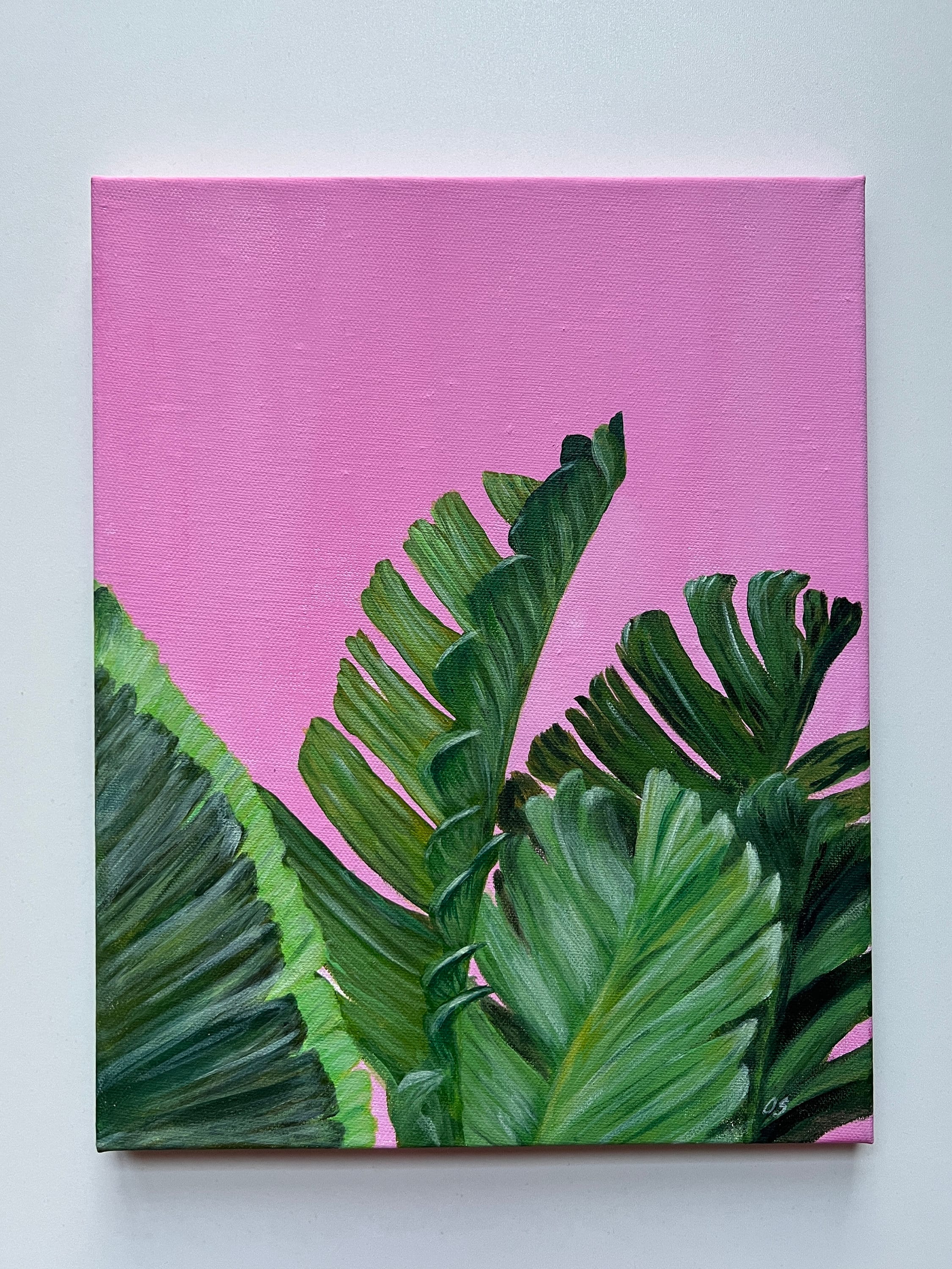 Original Acrylic Painting Green Tropical Plants - Etsy
