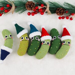 Christmas Pickle in Santa Hat Crochet Pattern Funny Pickle Christmas ...