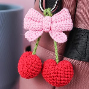 Heart-shaped Cherry Keychain Crochet Pattern PDF – Dual Red Love ...