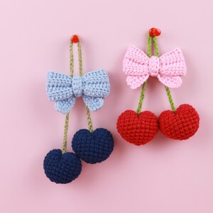 Heart-shaped Cherry Keychain Crochet Pattern PDF – Dual Red Love ...