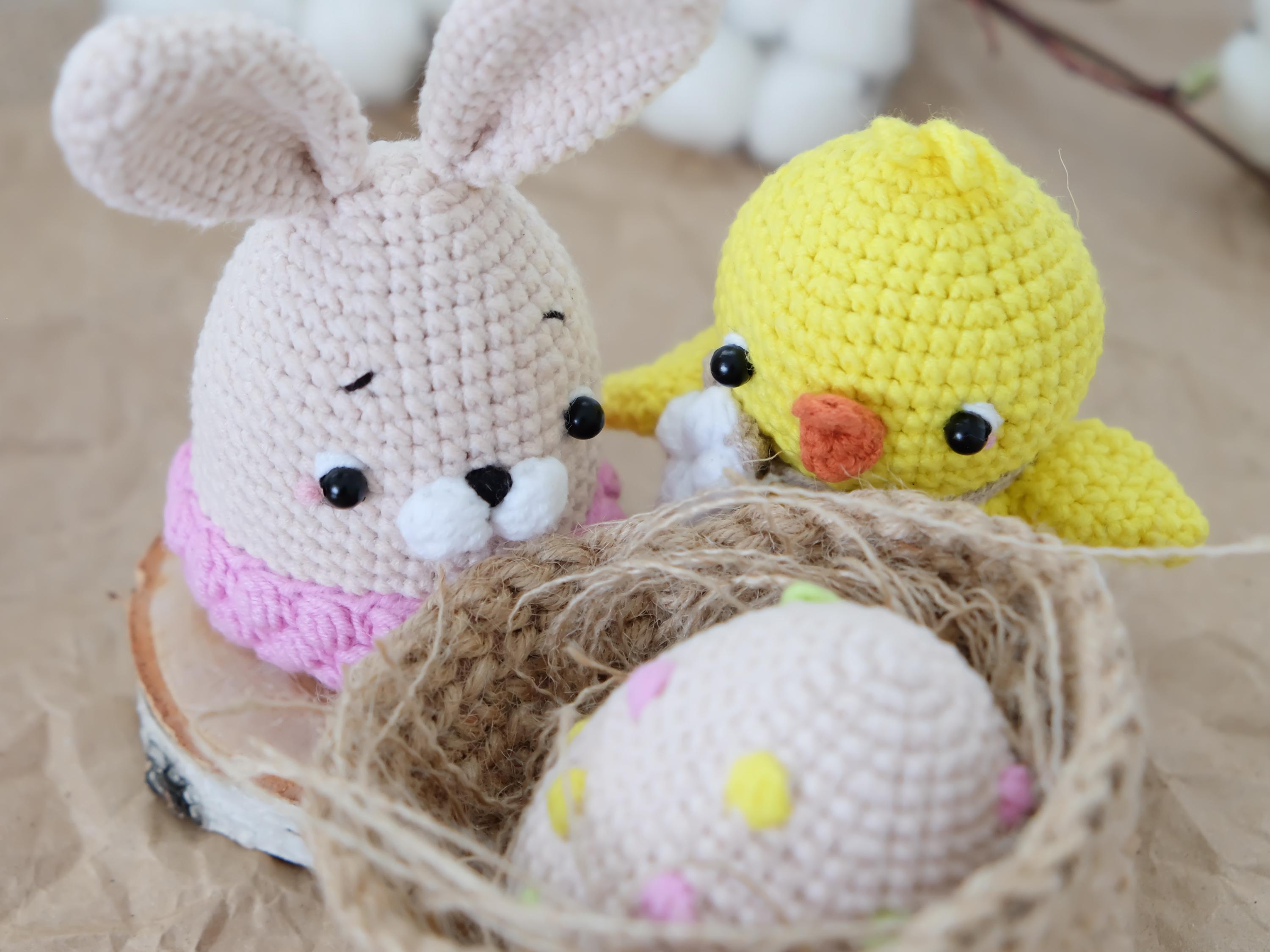 Easter Set Crochet Pattern, Amigurumi Chick Bunny Eggs Basket, DIY ...