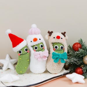 Christmas Pickle and Costumes Crochet Pattern Tree Topper Ornament PDF ...
