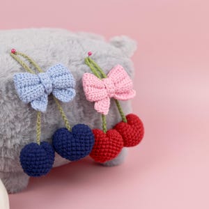 Heart-shaped Cherry Keychain Crochet Pattern PDF – Dual Red Love ...