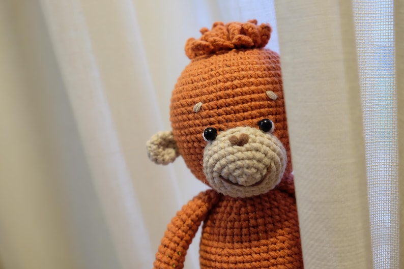 Funny Monkey Crochet Pattern, Cute Orangutan Amigurumi (PDF Tutorial ...