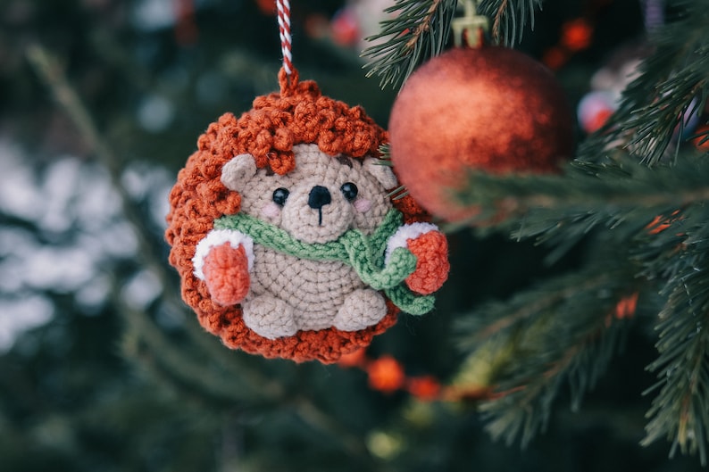 Crochet Hedgehog in Mittens Christmas Amigurumi Pattern - Etsy