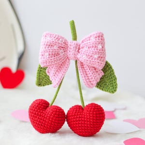 Heart Cherry Amigurumi Crochet Pattern PDF Digital Download Valentine’s ...