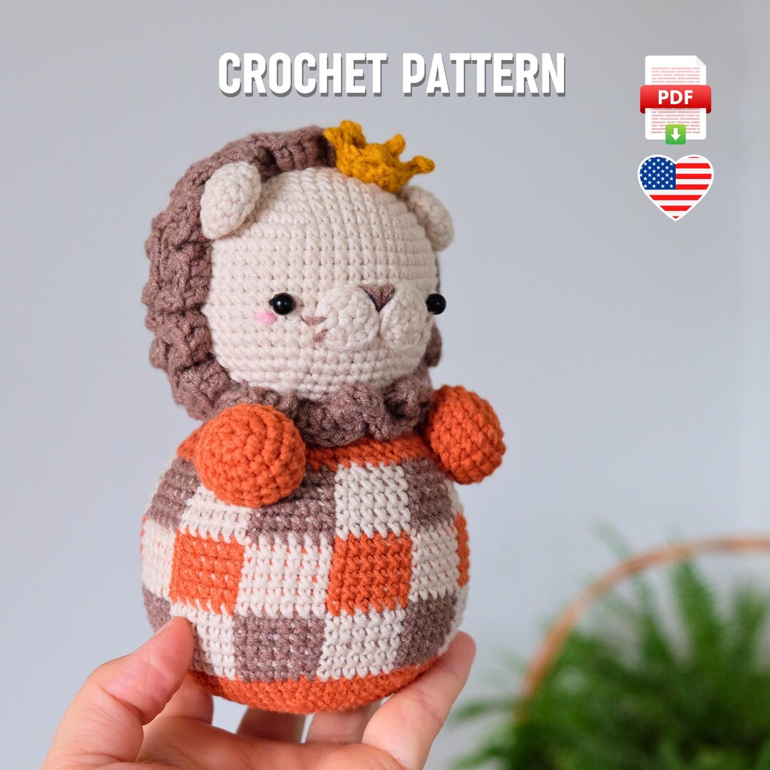 Roly-poly King Lion Crochet Pattern PDF – Cute Amigurumi Toy Tutorial ...