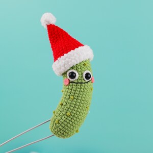 Christmas Pickle in Santa Hat Crochet Pattern Funny Pickle Christmas ...