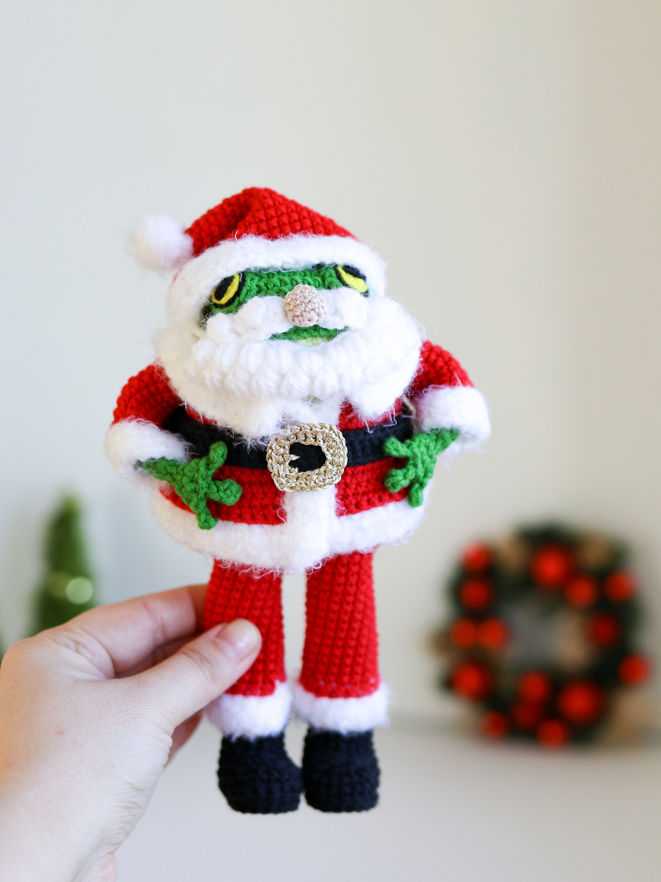 Crochet Santa and Elf Costumes for the Frog - Etsy