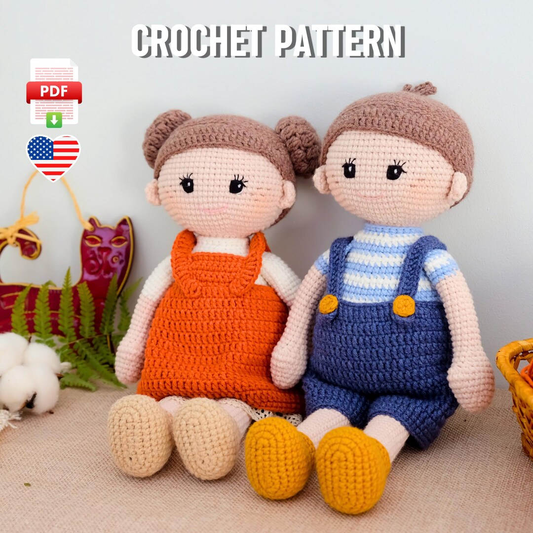 Crochet Boy and Girl Dolls Pattern, Couple Amigurumi Dolls PDF Tutorial ...