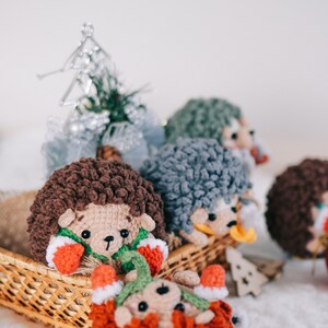 Crochet Hedgehog in Mittens, Christmas Amigurumi Pattern, Crochet ...