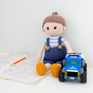 Crochet Boy Doll Amigurumi Pattern – Male Doll in Overalls PDF – DIY ...