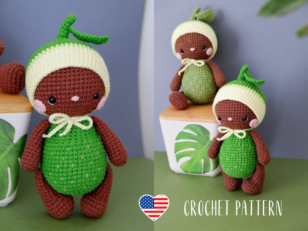 PATTERN Baby Avocado Doll Amigurumi Crochet Toy PDF Pattern - Etsy