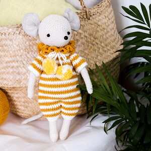 Mouse in Overalls Crochet Pattern - Amigurumi Animal Toy PDF Tutorial ...