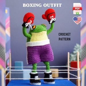Boxing Outfit for the Frog, Crochet Pattern, PDF Tutorial, Sports ...