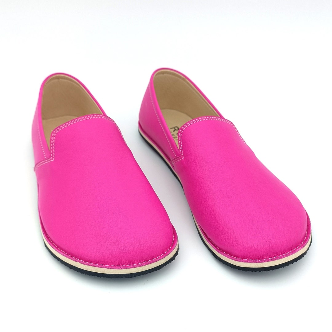 Pink Minimalist Barefoot Handmade Soft Leather Women Shoes, Moccasins ...