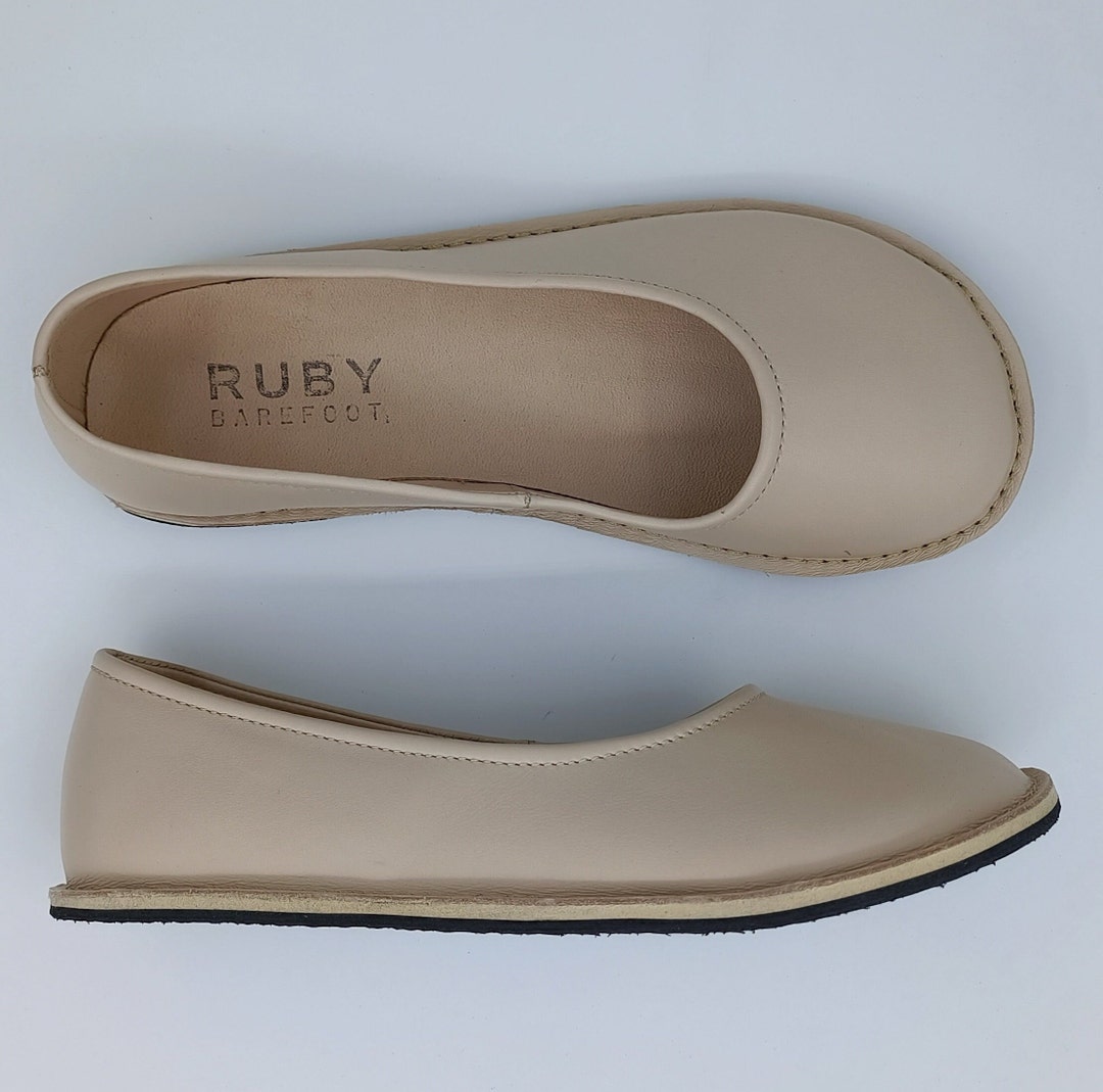Barefoot Flats Shoes Women, Extra Wide Comfy Minimalist Leather Ballet ...