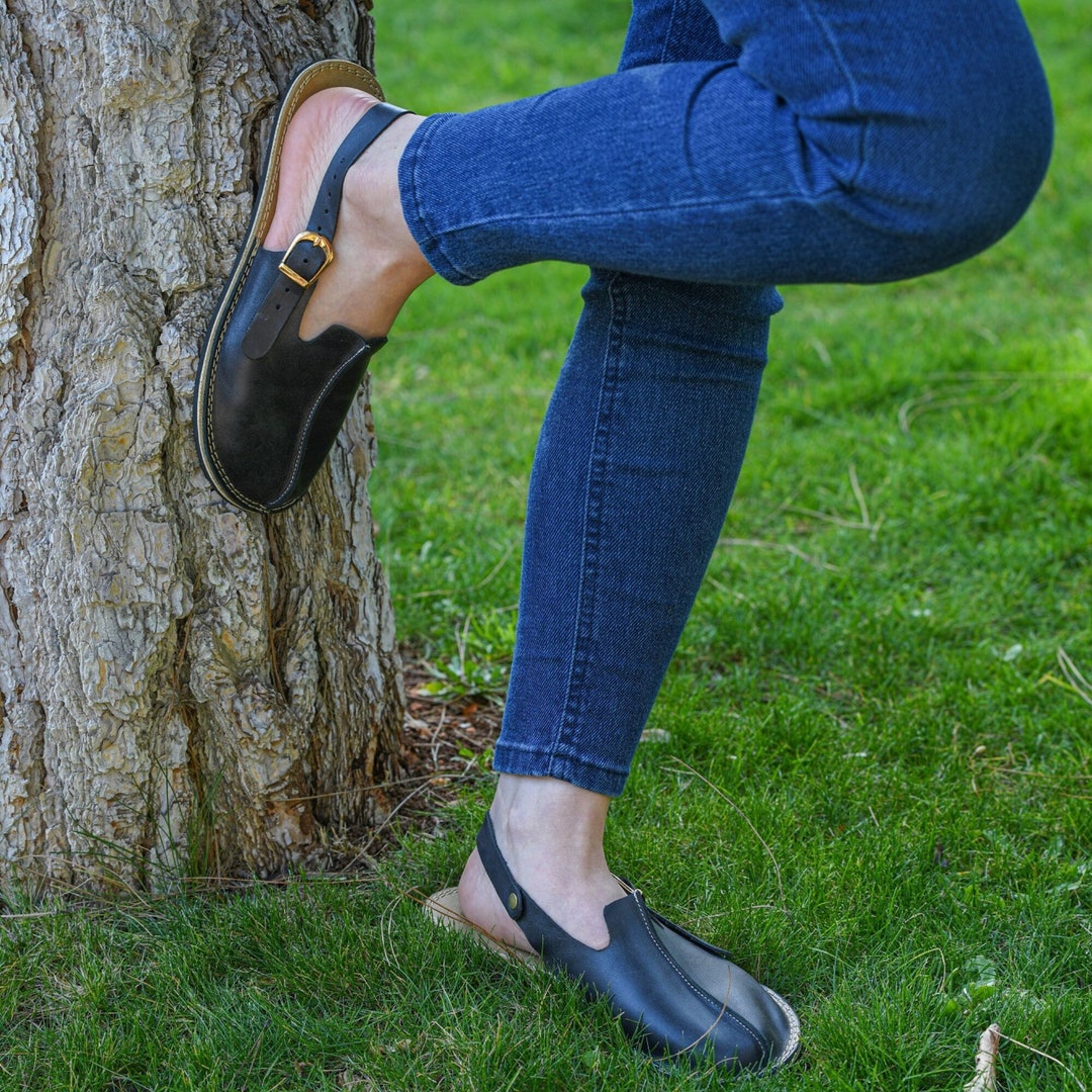 Handmade Leather Barefoot Clogs: Wide Toe Box Sandals - Etsy