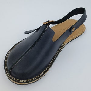 Barefoot Handmade Genuine Leather Women Sandals, Minimalist Black Clogs ...